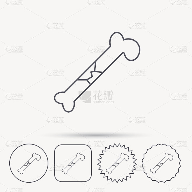 骨折图标。创伤学的迹象。