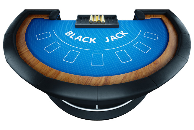 blackjack-card-game-table-isolated-white-background-top-view-blue ...