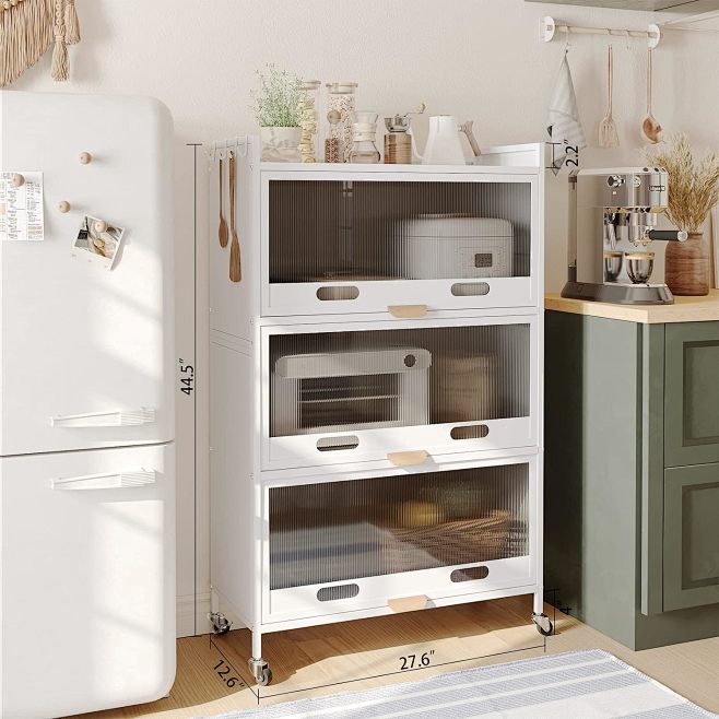 Amazon.com: NETEL Bakers Rack for Kitchen with Storage, Microwaves Rack ...