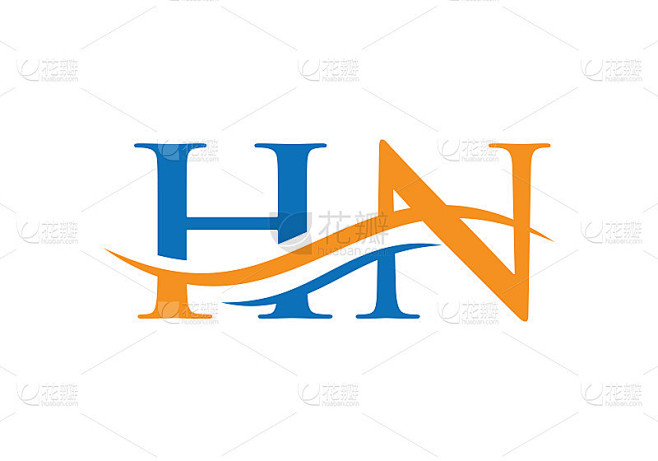 HN标志设计矢量。HN标志设计。初始HN字母链接的标志矢量模板
