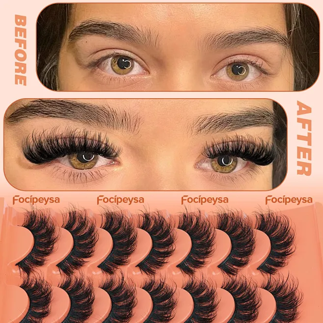 Amazon.com: Mink Lashes Fluffy False Eyelashes 18mm Dramatic Faux Mink ...