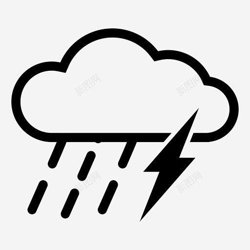雷雨大雨阵雨图标 免费下载 页面网页 平面电商 创意素材