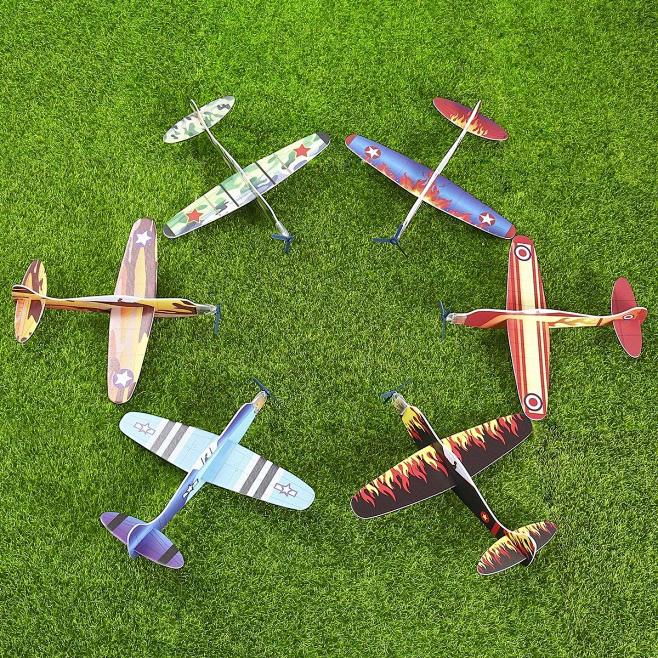 Amazon.com: iBaseToy Flying Glider Plane - 8" Long, 6 Different Designs ...