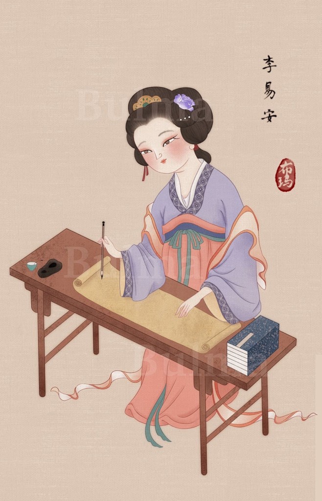 千秋绝艳图——李清照_时月書鴻__插画师作品_涂鸦王国gracg.com
