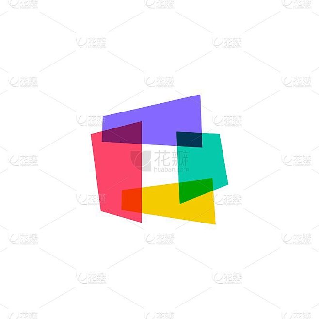 abstract square rectangle overlapping vector icon