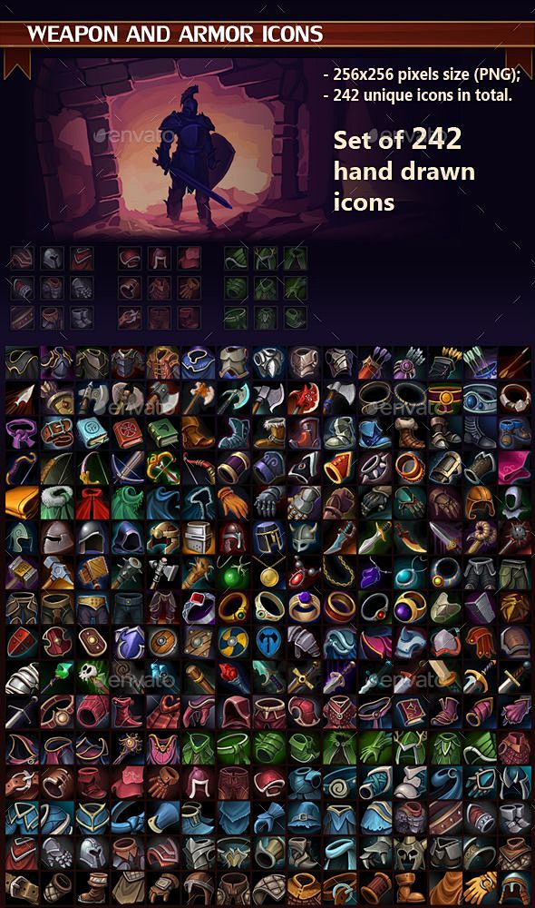 Weapon and Armor Icon Pack