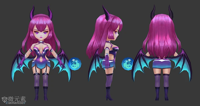 Q版魔女-微元素Element3ds -花瓣网