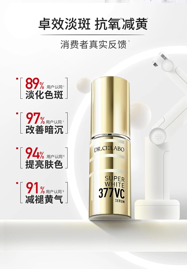城野医生VC377美白淡斑精华液提亮肤色面部精华改善痘印温和淡斑-tmall.com天猫-花瓣网