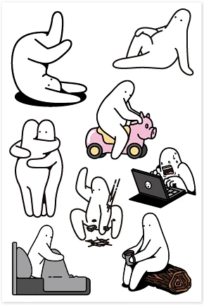 Sticker ver.5-9 [5types] - Mr.Donothing-花瓣网