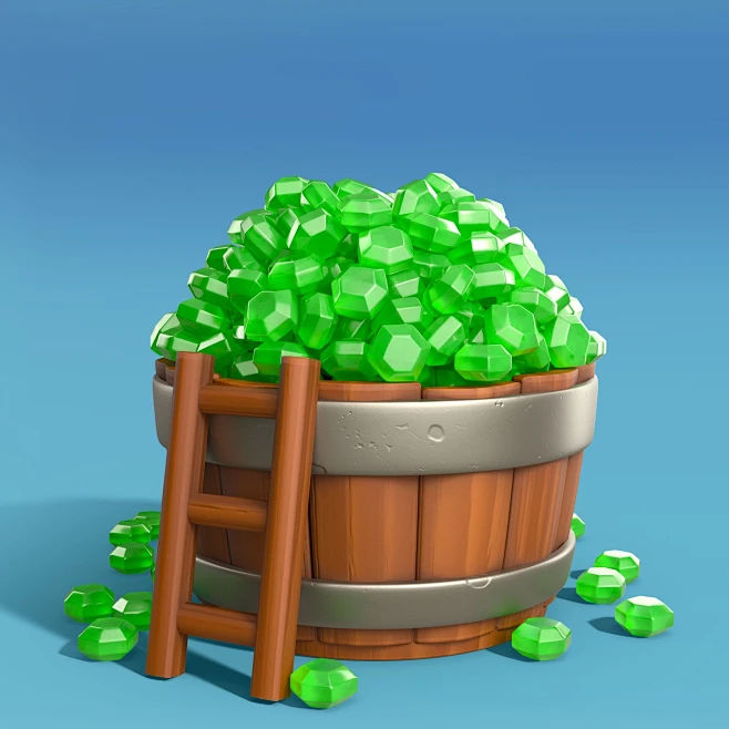 Clash Quest : Shop Gem Icons , Surface Digital : 3D , Texturing ...