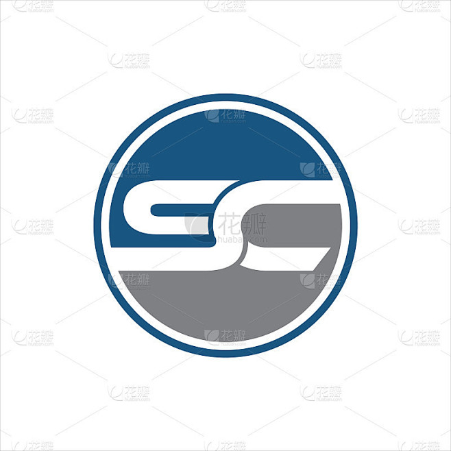 首字母字母SC标志矢量圆