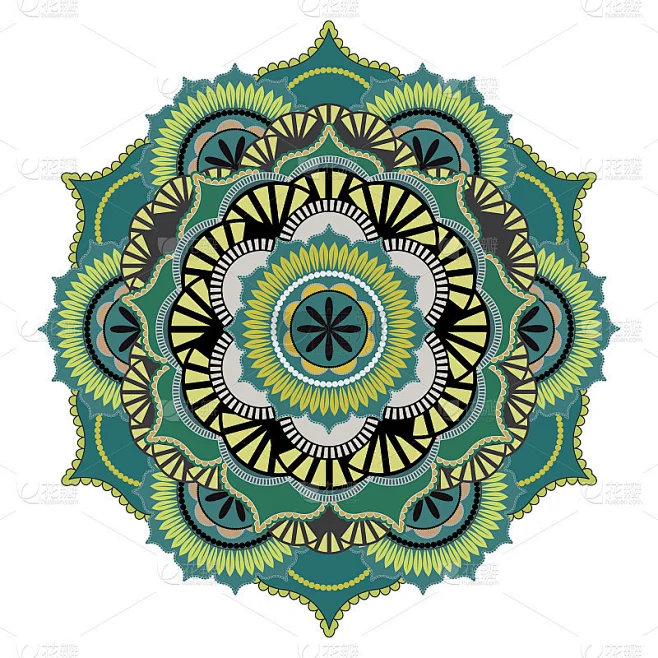 Mandala decorative pattern素材-花瓣网