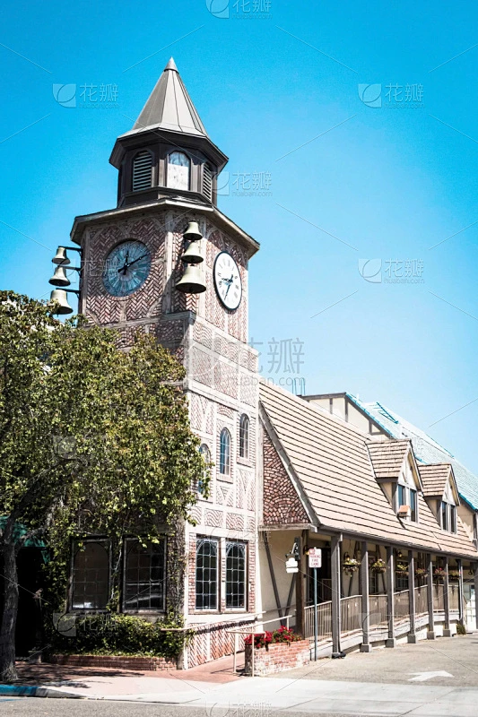 Clock Tower in Solvang素材-花瓣网