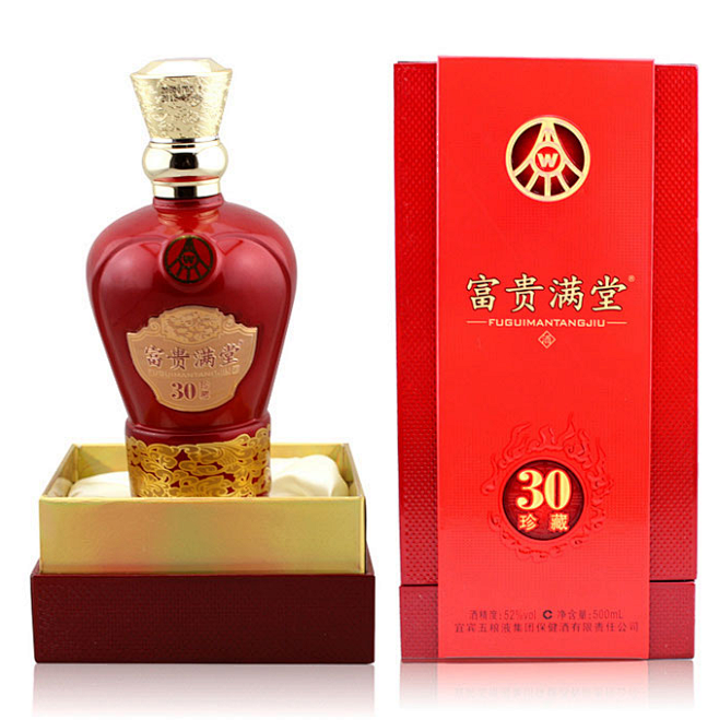 五粮液 富贵满堂珍品 礼盒装婚宴喜宴 浓香型白酒 52度500ml-tmall.com天猫