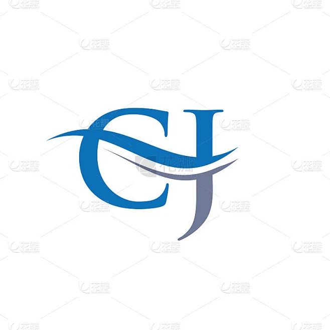 最初的CJ字母企业标识设计矢量模板与最小和现代时尚。素材-花瓣网