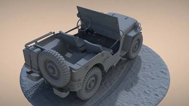 Willys Jeep, Rudolf Herstek : Highly detailed low poly model of Willys ...