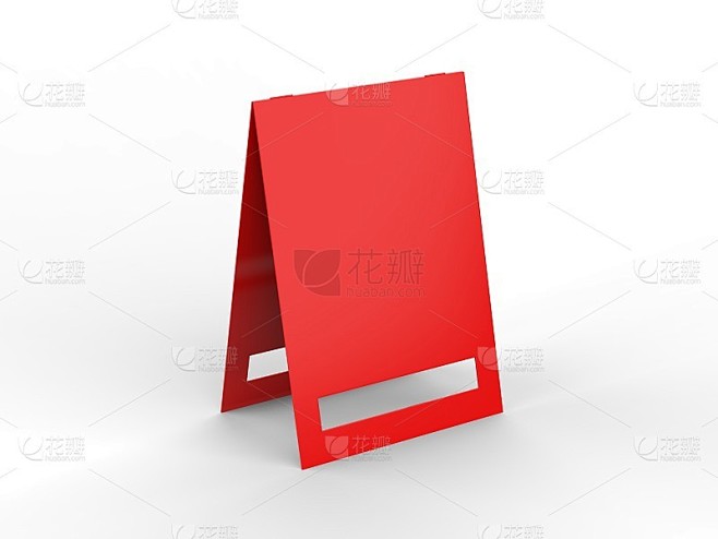 Crezon A-frame夹芯板模型模板在孤立的白色背景，准备设计演示，3d插图