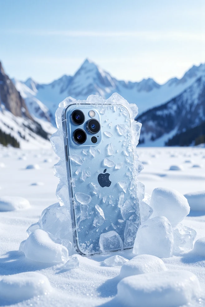 F1电商产品冰雪商业场景：电商3C数码渲染冰天雪地寒冷大片-LoRA-甲方快乐师-LiblibAI-花瓣网