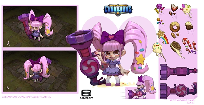 Candy girl concept for Dungeon Hunter Champions , Xuexiang Zhang ...