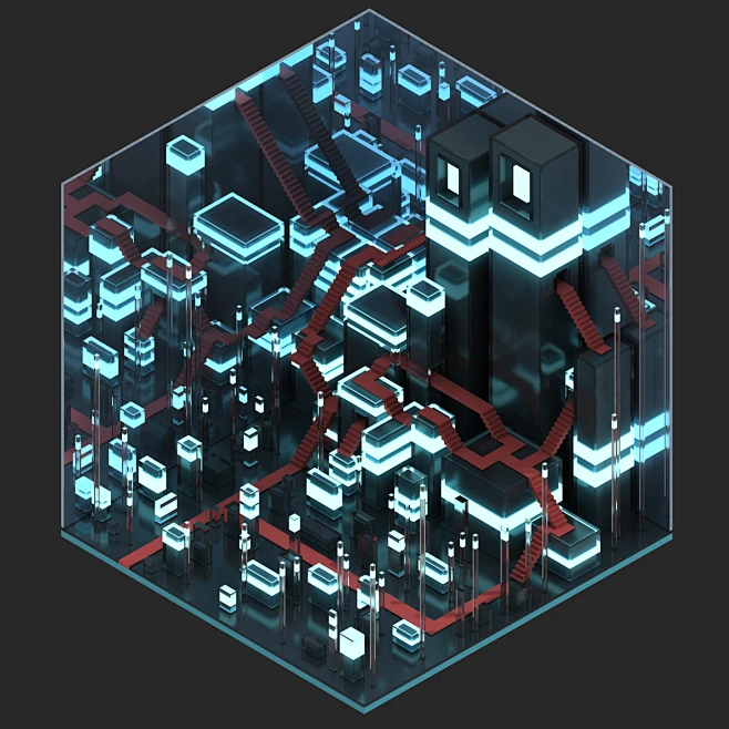 The monument grid - Voxel art : Concept art for a 3D voxel adventure ...