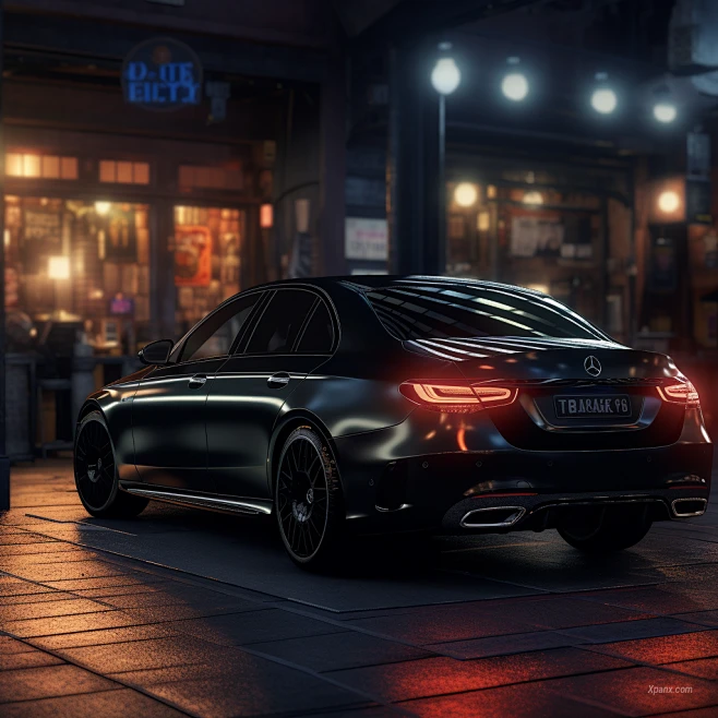 AI绘画_Prompts__photography_of_A_black_2022_Mercedes_E300_modified_low ...