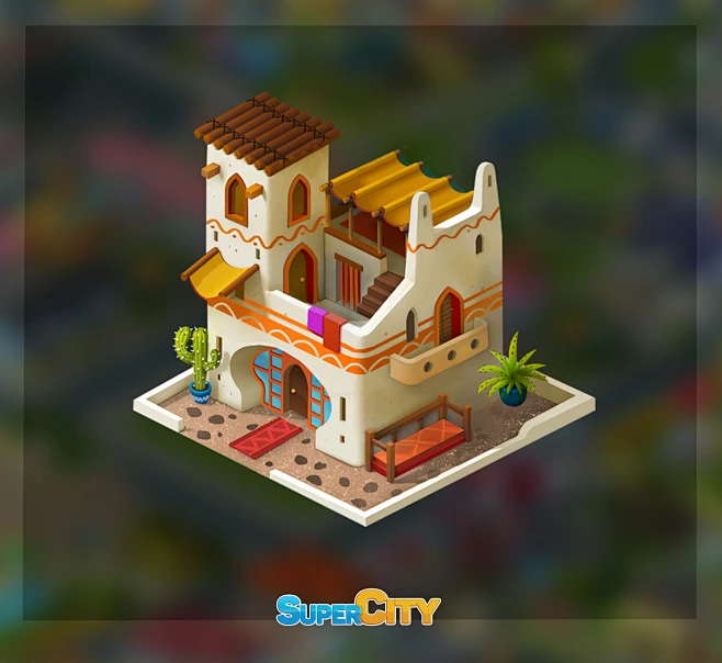 SuperCity 游戏 (2020) 的 2D 概念-花瓣网
