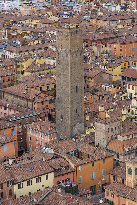 从“Due torri”或两个塔，博洛尼亚的城市景观