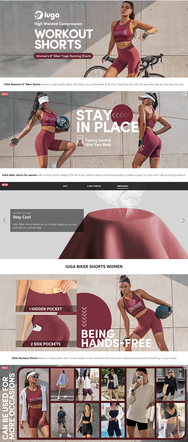 Amazon.com: IUGA Biker Shorts Women 6" Workout Shorts Women with ...