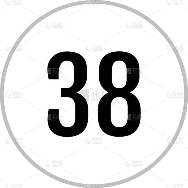 Number 38 icon. flat vector illustration