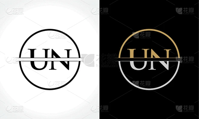 initial letter un logo design template un letter素材-花瓣网
