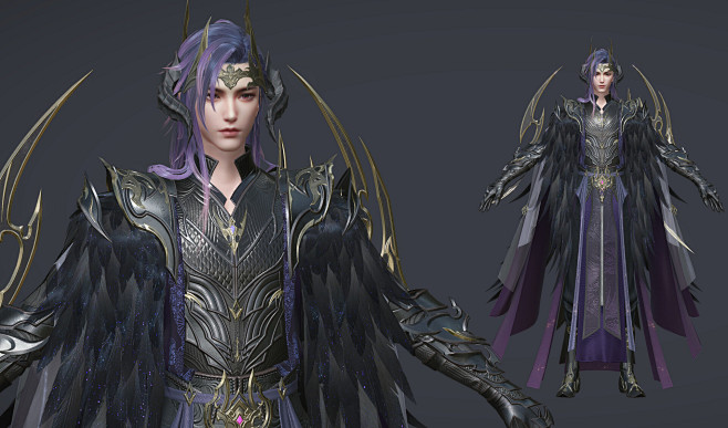 东方古风3D角色, Xin Li : 为《倩女幽魂OL》制作的主角神兵套装，脸是张大大做的-花瓣网