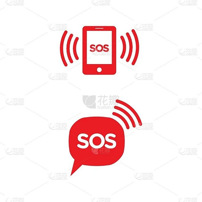 SOS矢量图标设计插图素材-花瓣网
