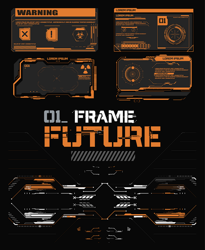 Futuristic frames, callouts for user menu interface.HUD on Behance