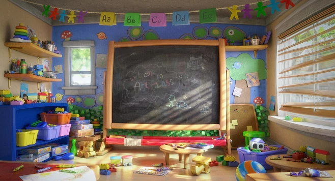 欧美Q版室内场景原画来自cgbook.cn (665)-花瓣网