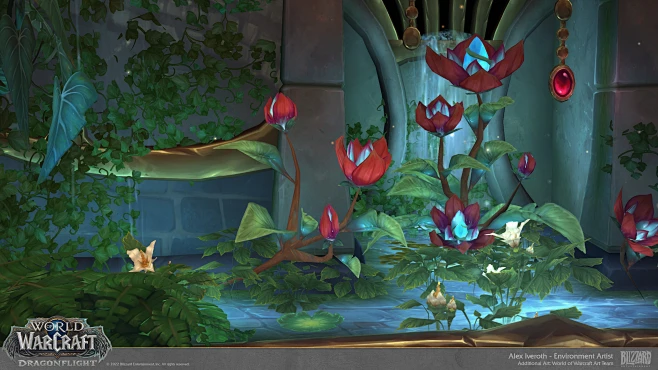 World of Warcraft: Dragonflight Lifebloom Environment Art图片_【风格化】植物模型图片 ...