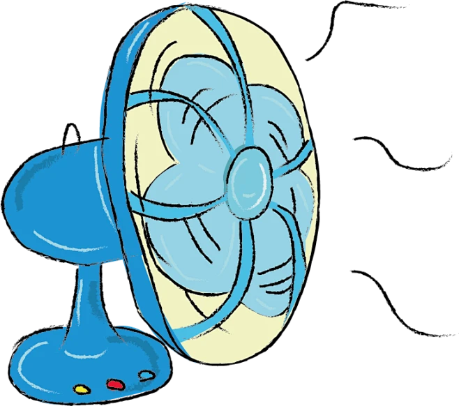 包图网_771673手绘蓝色电风扇设计-花瓣网