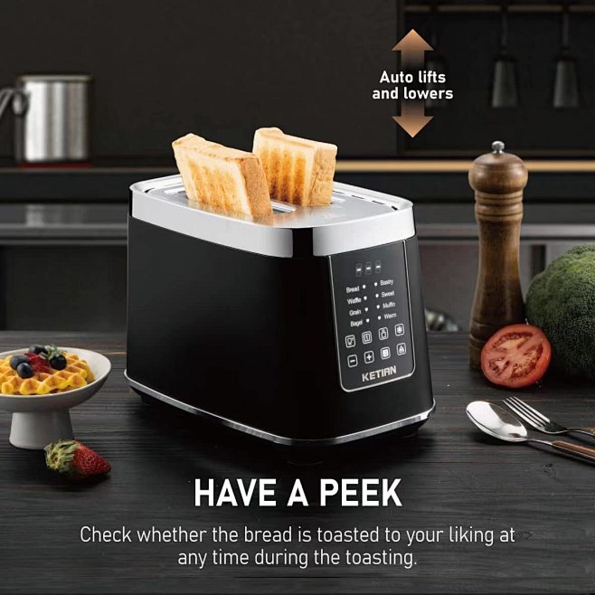 Amazon.com: Smart Toaster Touchscreen, KETIAN Automatic Electric ...