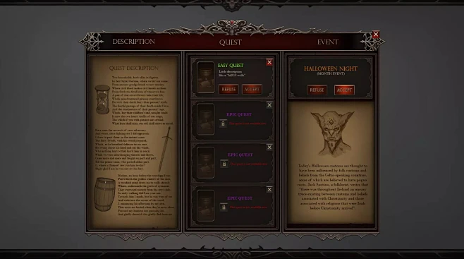 U3D 含PSD 中世纪幻想角色扮演游戏 经典暗黑风格UI界面图标素材-淘宝网-花瓣网