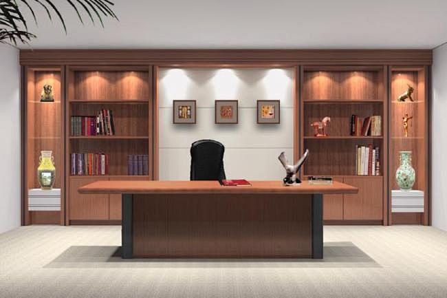 经理 办公室背景墙3d模型图片