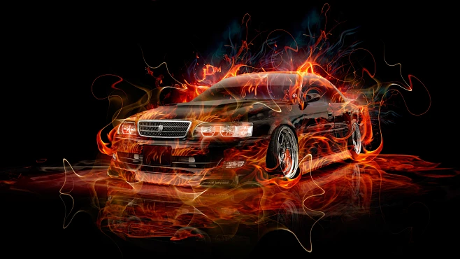 Toyota-Chaser-JZX100-JDM-Tuning-3D-Super-Fire-Flame-Abstract-Japan-Car ...