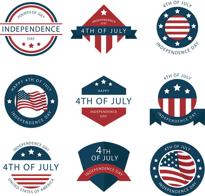 矢量手绘美国图标