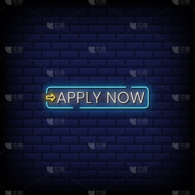 Apply now neon signs style text