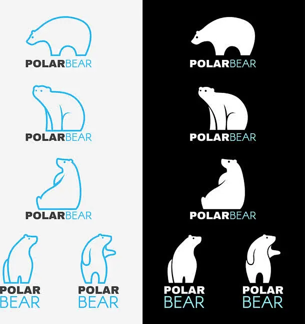 矢量线条图快北极白熊LOGO矢量图标_88ICON https://88icon.com 矢量 线条 图块 北极熊 白熊 LOGO-花瓣网