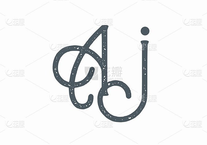 现代形状的AJ首字母设计