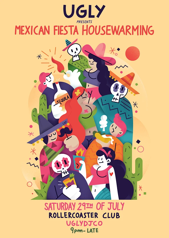 ILLUSTRATION people messy party drink posters club graphic图片_插画图片素材-花瓣网