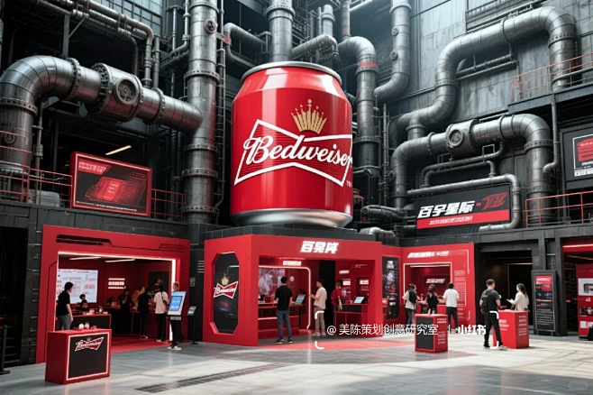 工业风百威快闪店·商业美陈设计｜项目分享 - 小红书-花瓣网