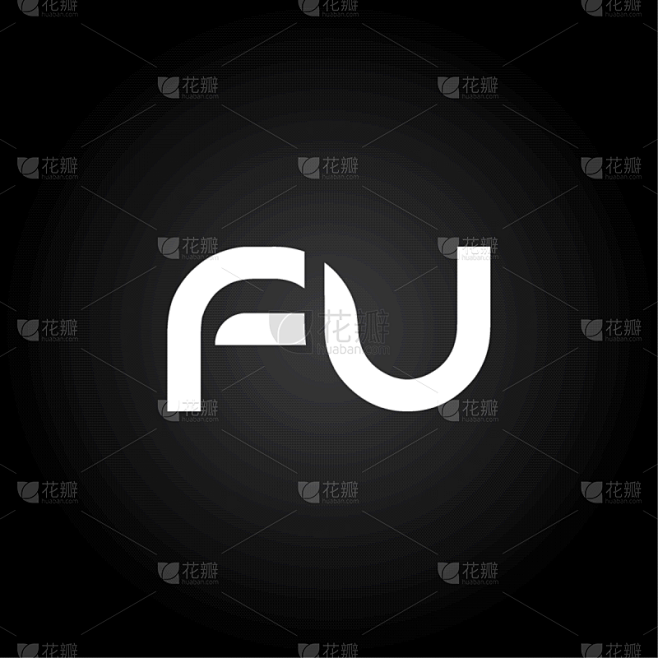 initial letter fu logo design template creative