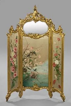 Large and Opulent Carved Giltwood Boudoir Screen-花瓣网