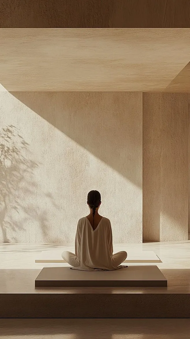 A serene minimalist retreat defined by organic curves and smooth ...