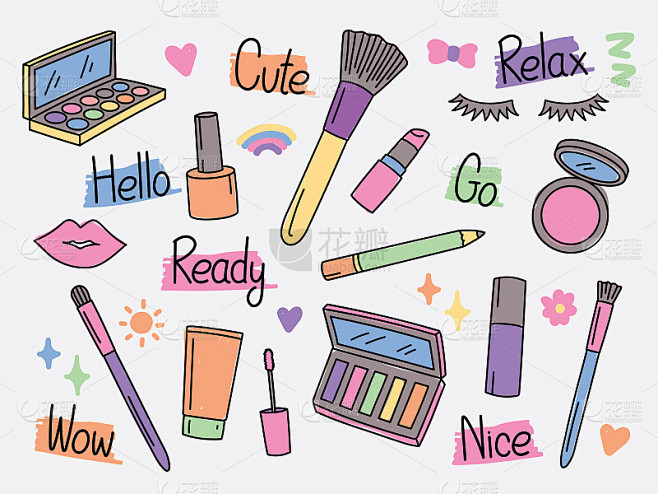 Cute cosmetics doodle.